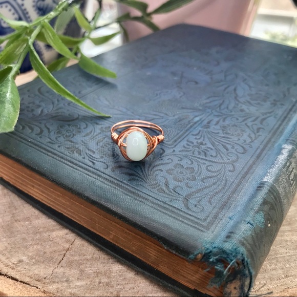 Rooted and Wired | Accessories | Handmade Gold Plated Baby Blue Ring ...